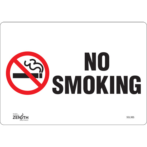 “No Smoking” Sign, 7″ x 10″, Vinyl, English with Pictogram – SGL985 ...